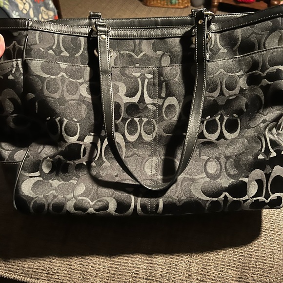 Coach | Bags | Coach Black Optic Totediaper Bag | Poshmark